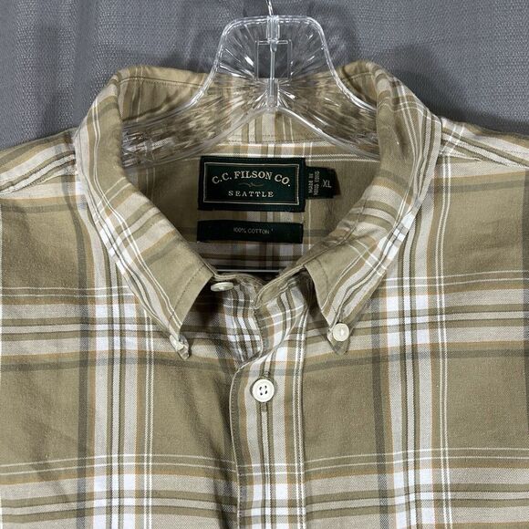 Filson | Shirts | Vtg Cc Filson Field Shirt Mens Xl Tan Plaid Button ...